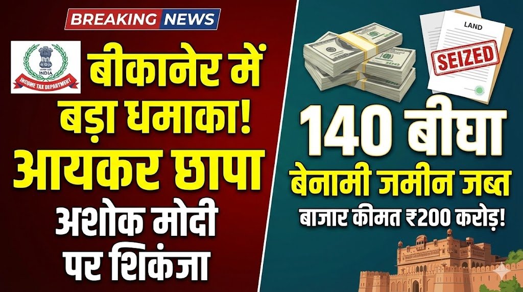 बीकानेर में आयकर विभाग का महा-ऑपरेशन: प्रॉपर्टी कारोबारी के ठिकानों पर ...